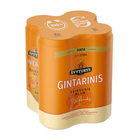 Alus ŠVYTURYS GINTARINIS,4,6%, 0,568l x 4vnt.