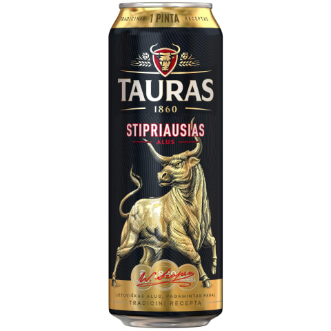 Alus TAURAS STIPRIAUSIAS, 7,5 %, 0,568 l