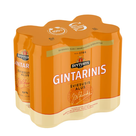 ŠVYTURIO alus GINTARINIS, 4,6 %, 6 x 0,5 l