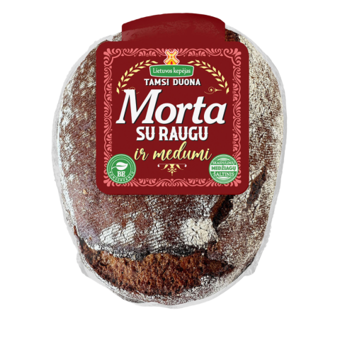 Tamsi raugo duona MORTA su medumi, 500 g
