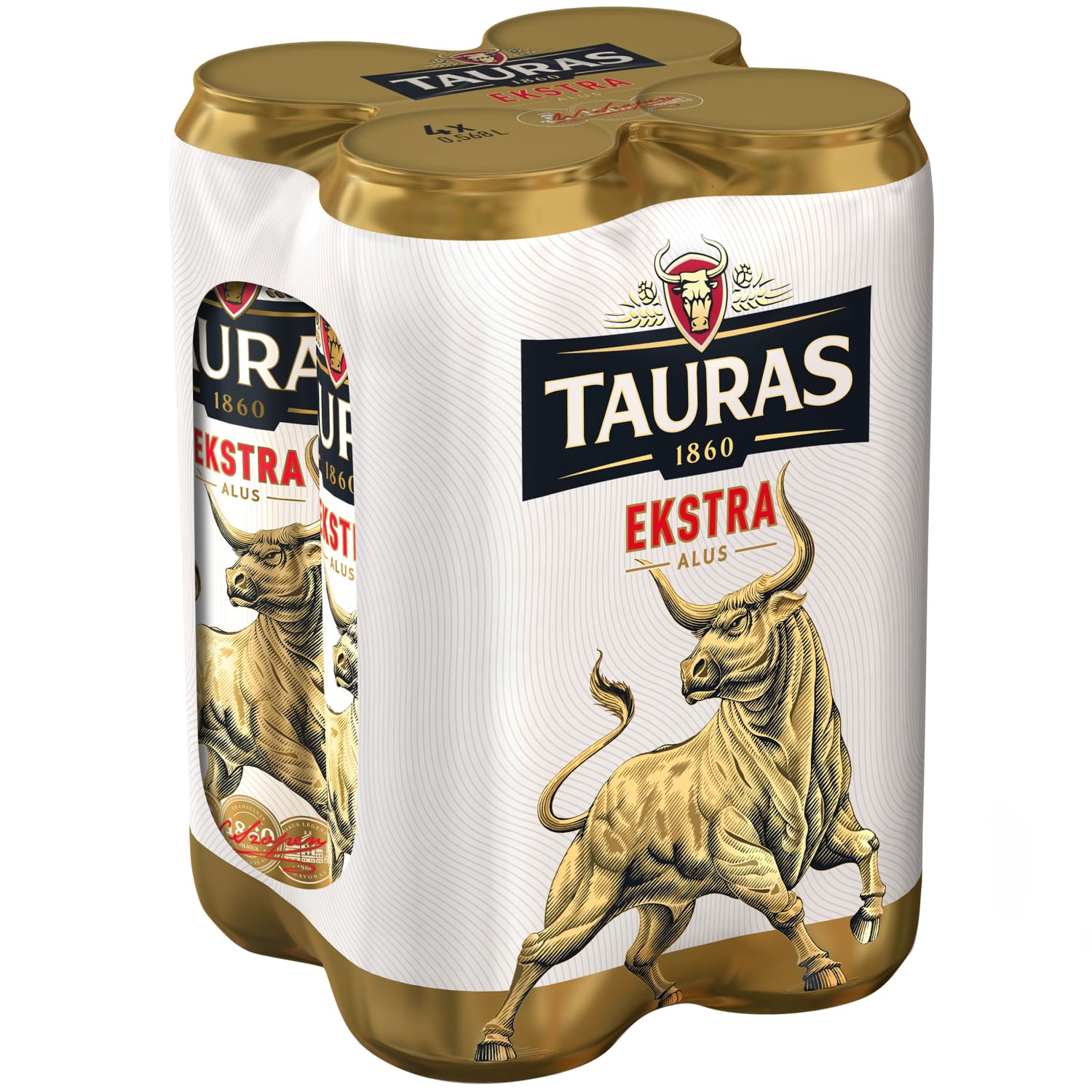 Alus TAURAS EXTRA, 5 %, 0,568 l x 4 vnt.