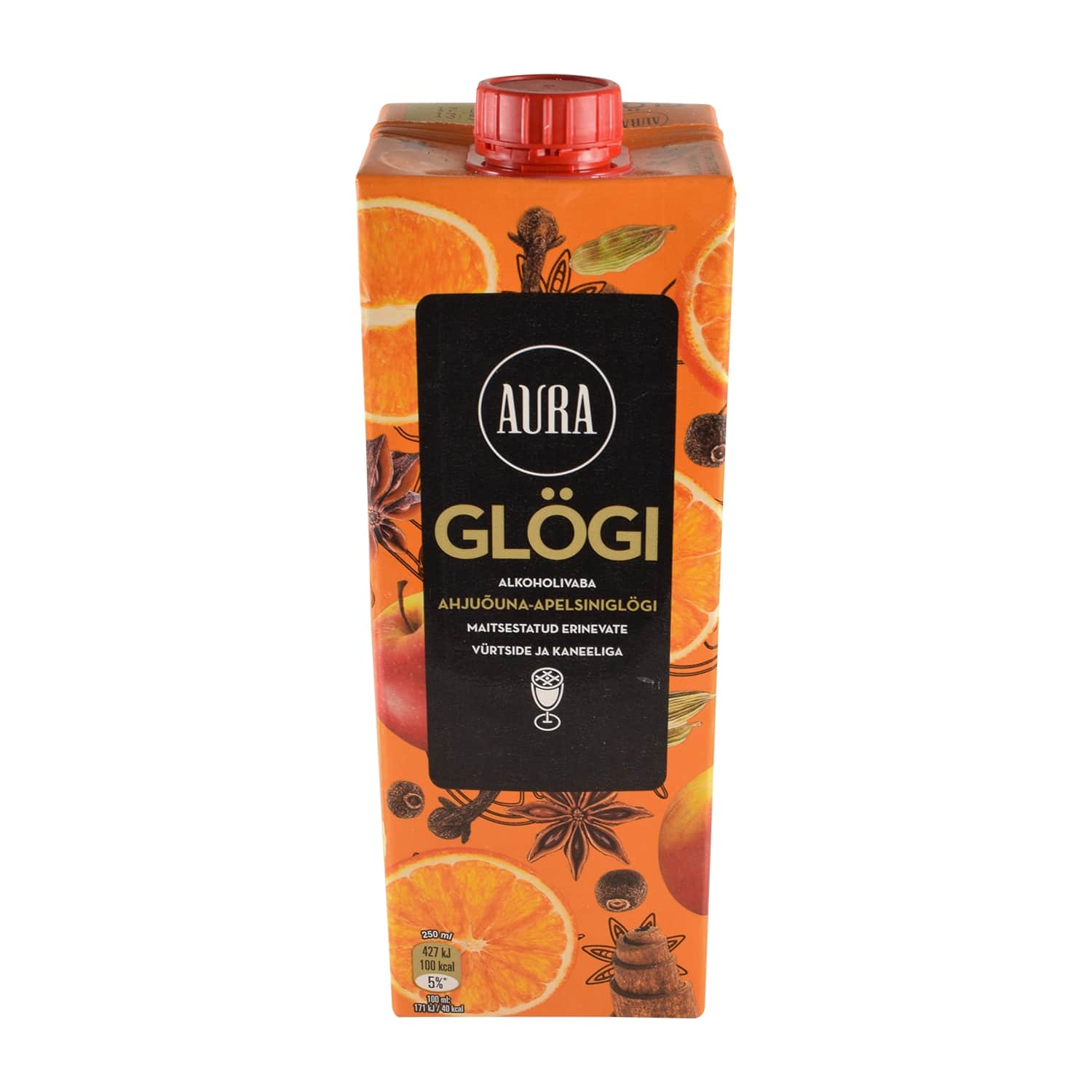 Alkoholivaba glögi ahjuõuna-apelsini Aura 1l