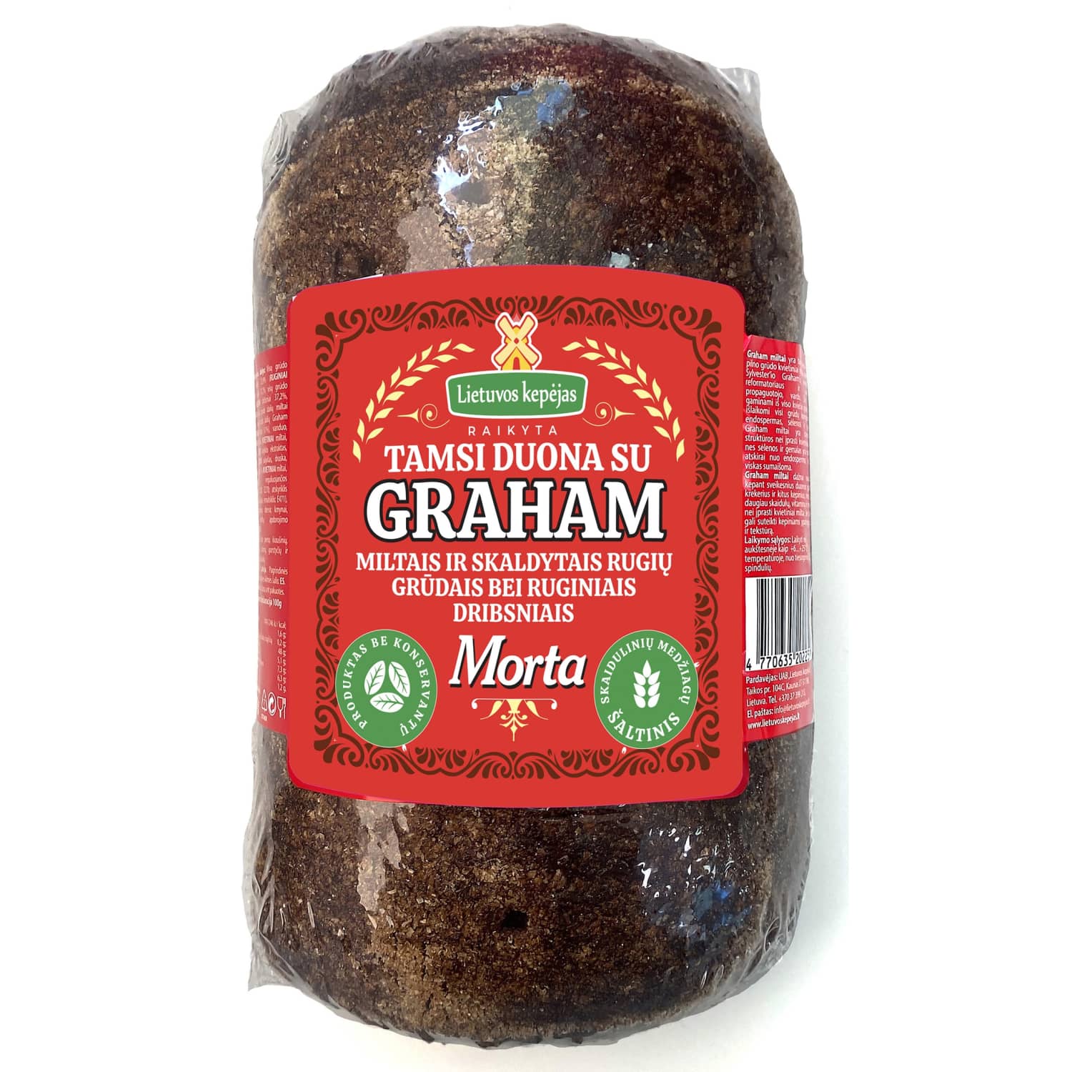Tamsi duona MORTA su Graham miltais, 450 g