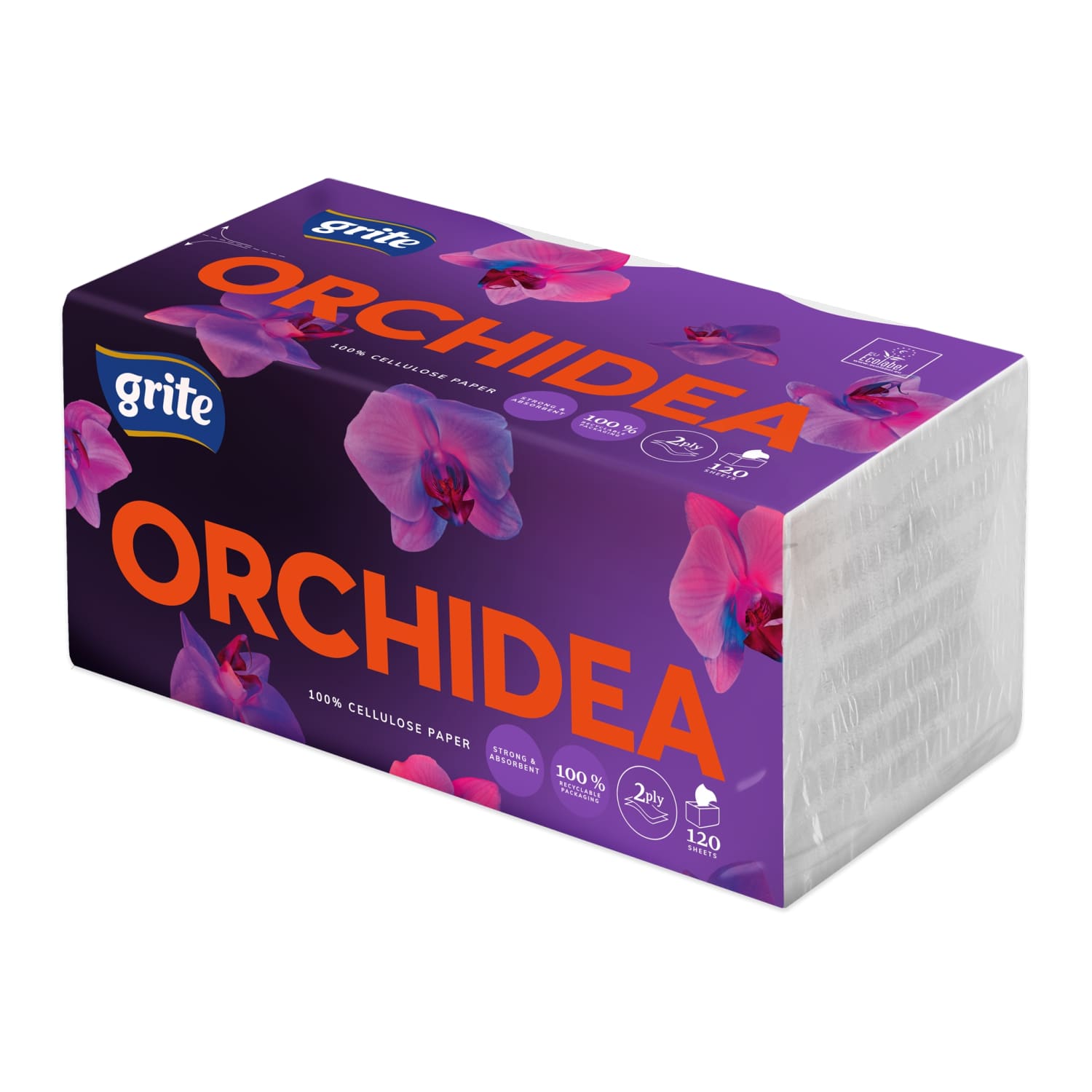 Volditud pab.rät. Grite Orchidea 2kih., 120tk