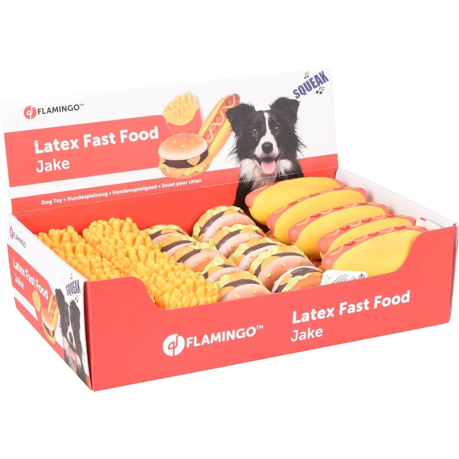 Lat. žaislas šunims FLAMINGO FAST FOOD, 1 vnt