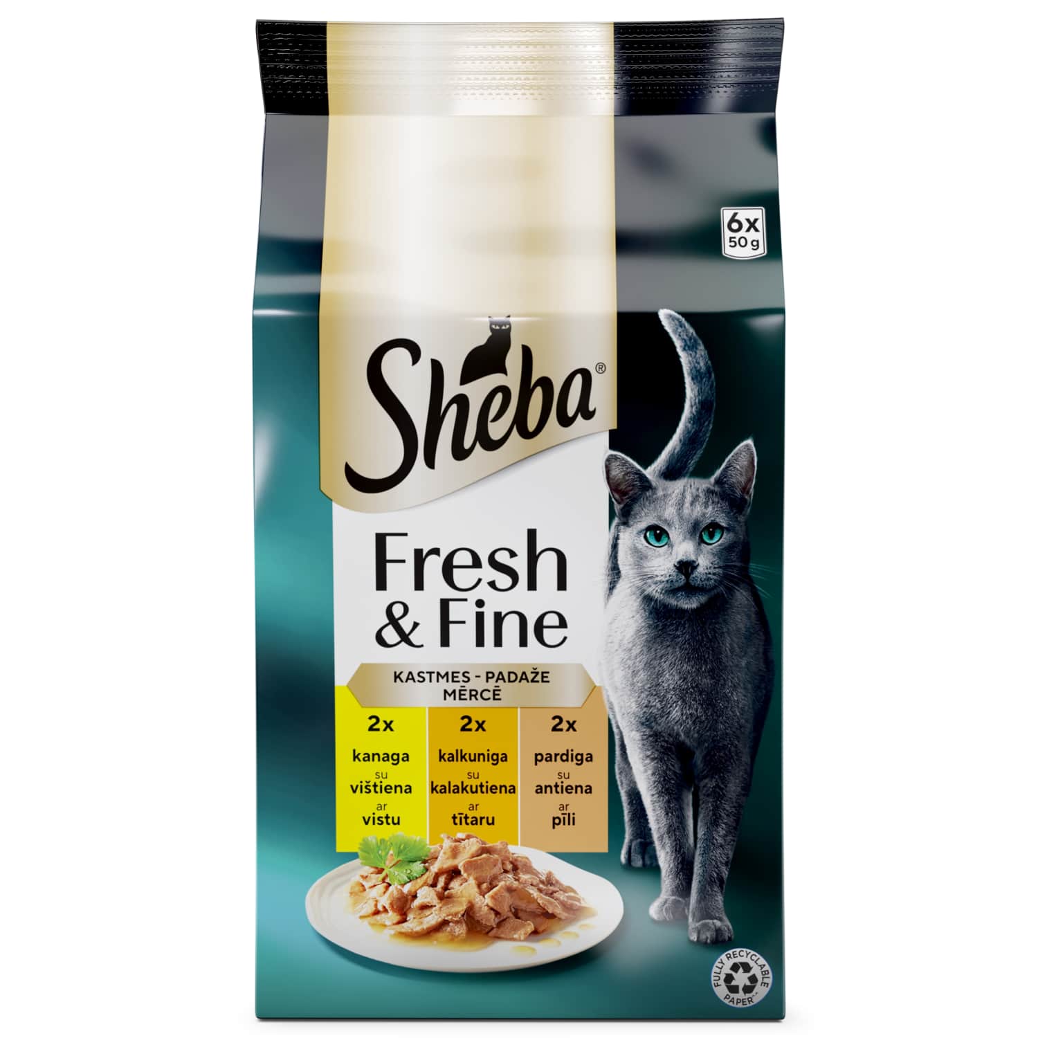 Kassitoit Sheba Mini linnulihaga 6x50g