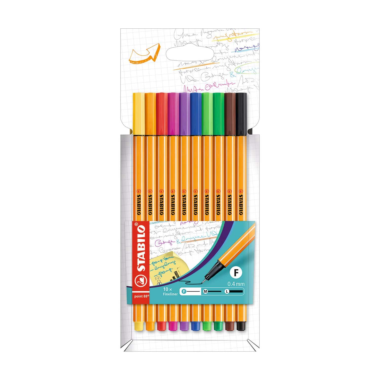 Pliiatsid Stabilo Point 88 10 värvi