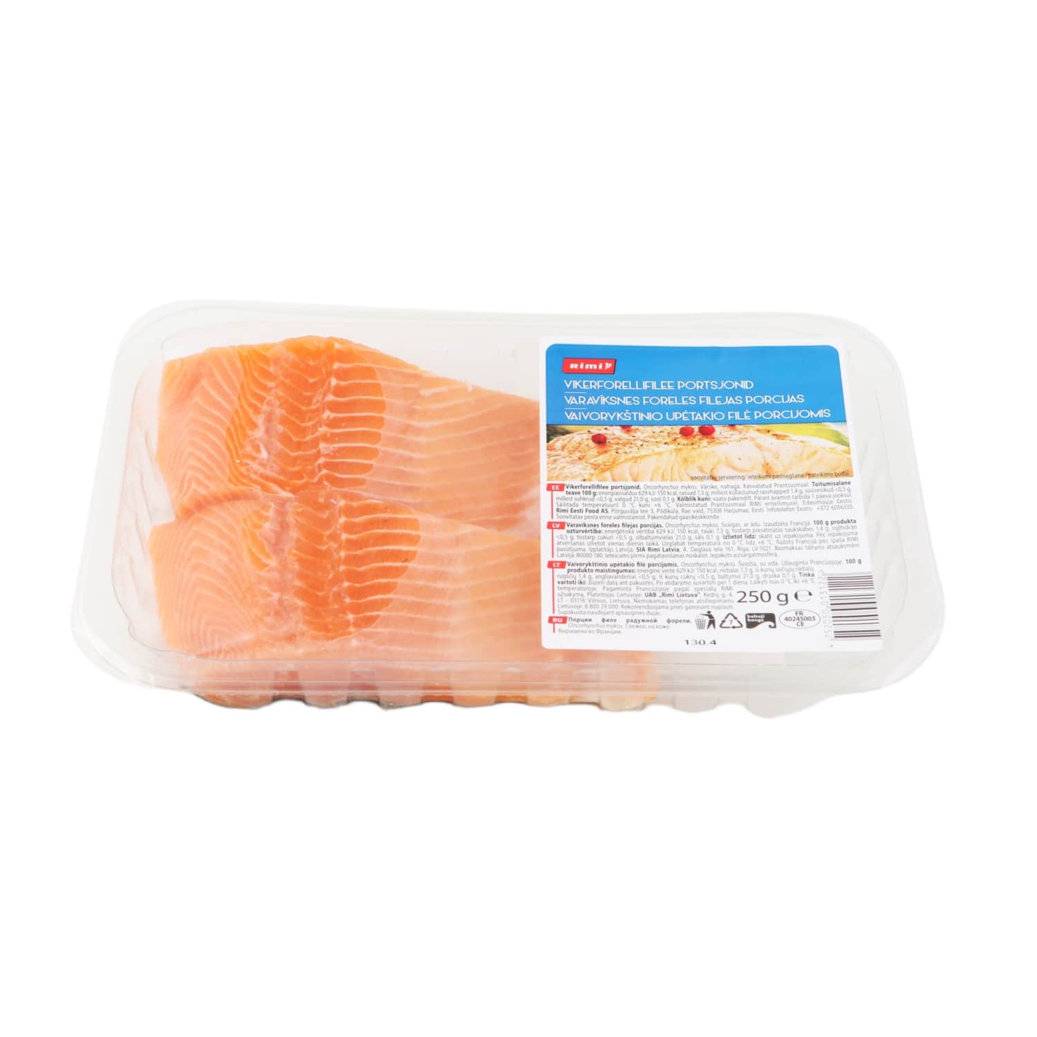 Vaivorykštinio upėtakio file porc. RIMI, 250g