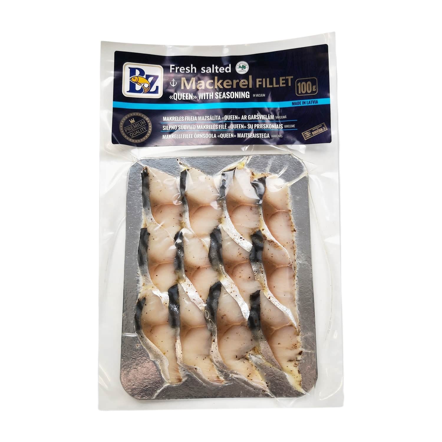 Makreles fileja Queen mazsāl. ar garšv. 100g